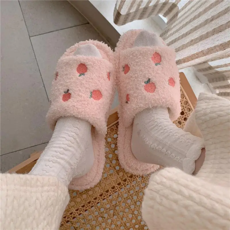 Chaussons,Pantoufles en peluche pêche pour femmes, mignonnes, dessin ...