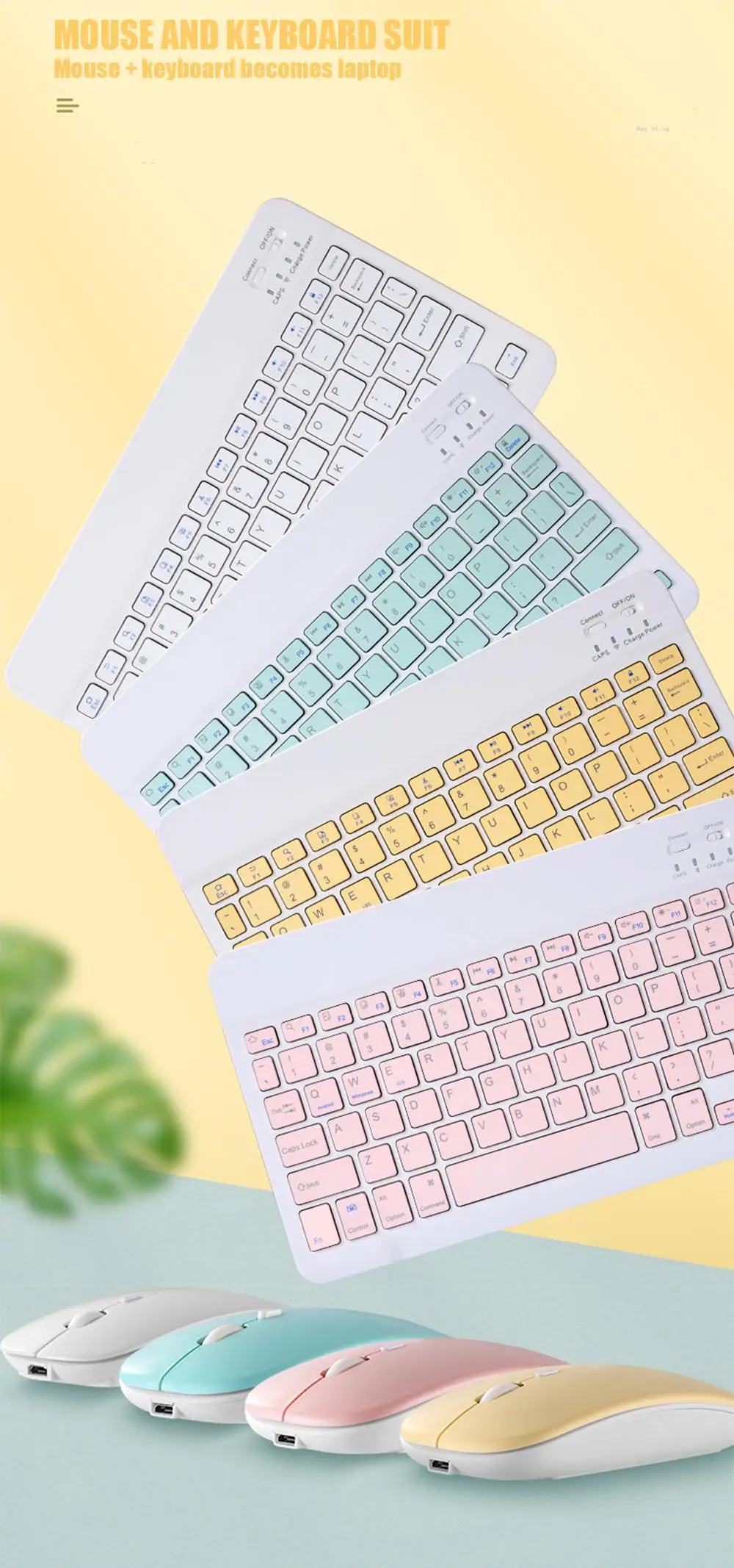 Clavier,Mini clavier et souris Bluetooth sans fil,Portable,pour ipad ...