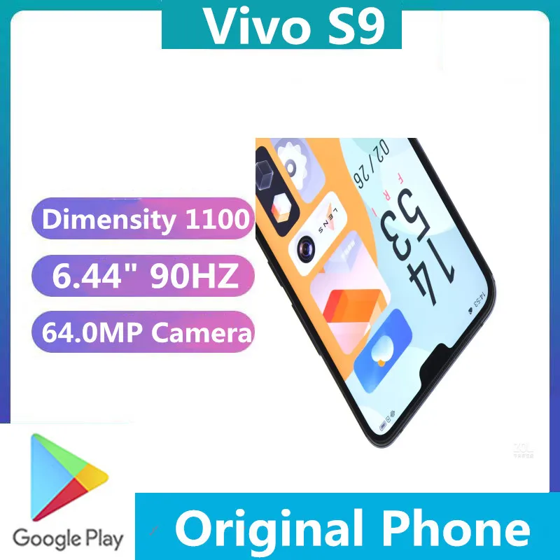 DHL 빠른 배송 Vivo S9 5G 안드로이드 전화 6.44 인치 90Hz AMOLED 화면 UFS - 티몬