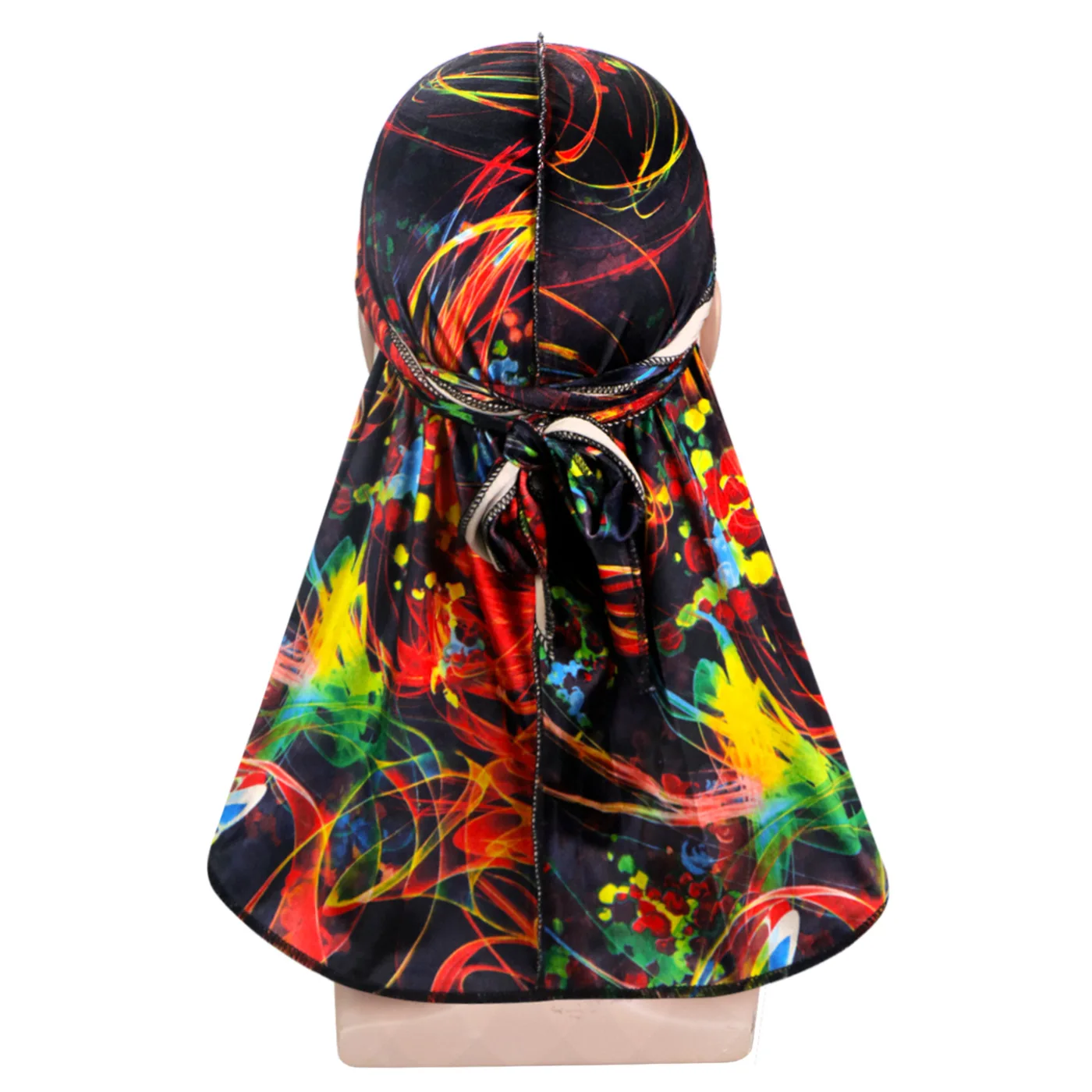 Long Tail Durag Hip Hop Turban Breathable Bandana Hat Velvet Satin ...