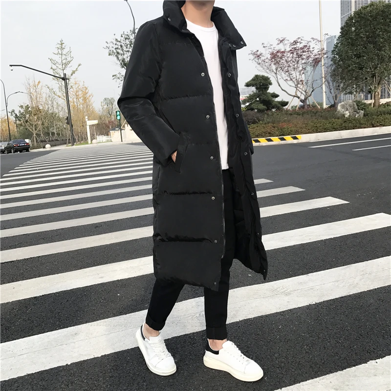 British Style Clothing Big Winter Coat Jacket Slim Fit Long Parka Warm ...