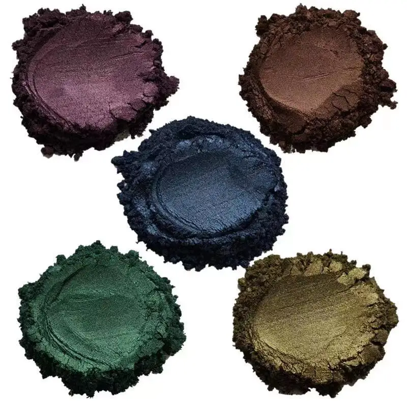Iridescent Crystal Mica Pigment Powder In Purple Blue Green Yellow And ...