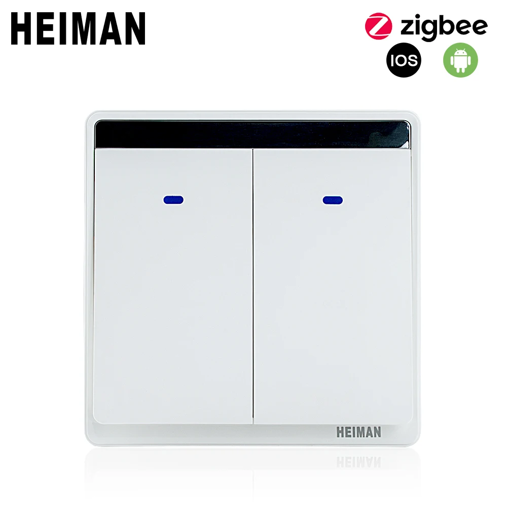 Heiman Zigbee Smart Switch Wall Neutralline Live Line App Remote Control Light Wireless Switch ...