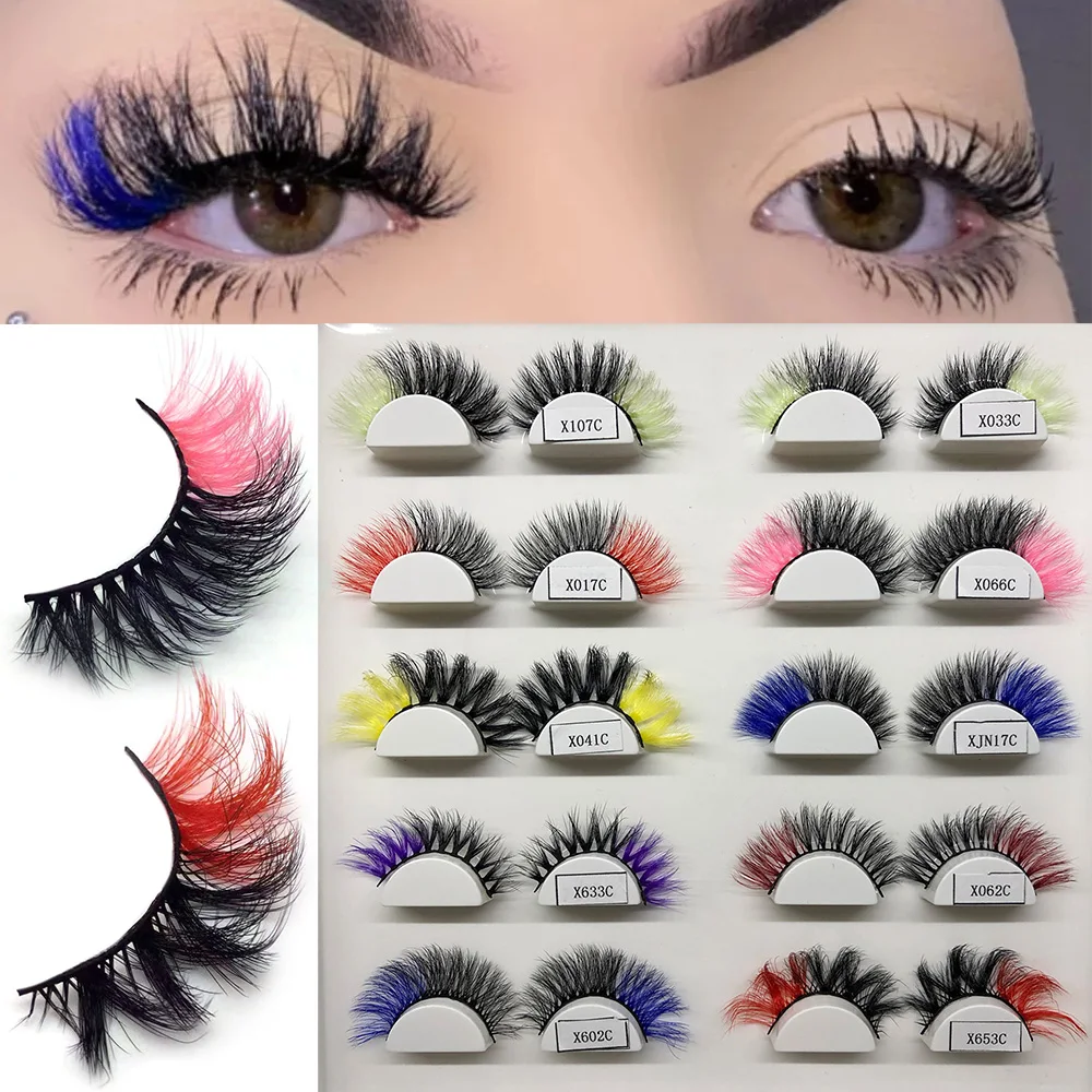 3D-Color-False-Lashes-Natural-Long-Colorful-Eyelashes-Dramatic-Makeup ...