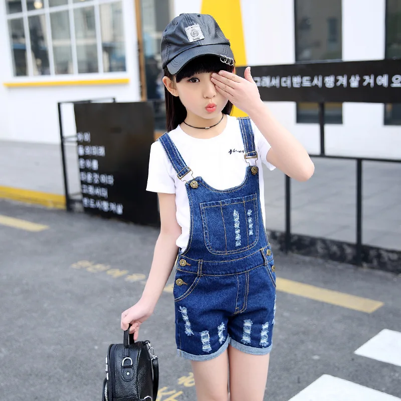 Summer Girls Overalls Kids Jeans Strap Shorts Denim Children's Cowboy ...