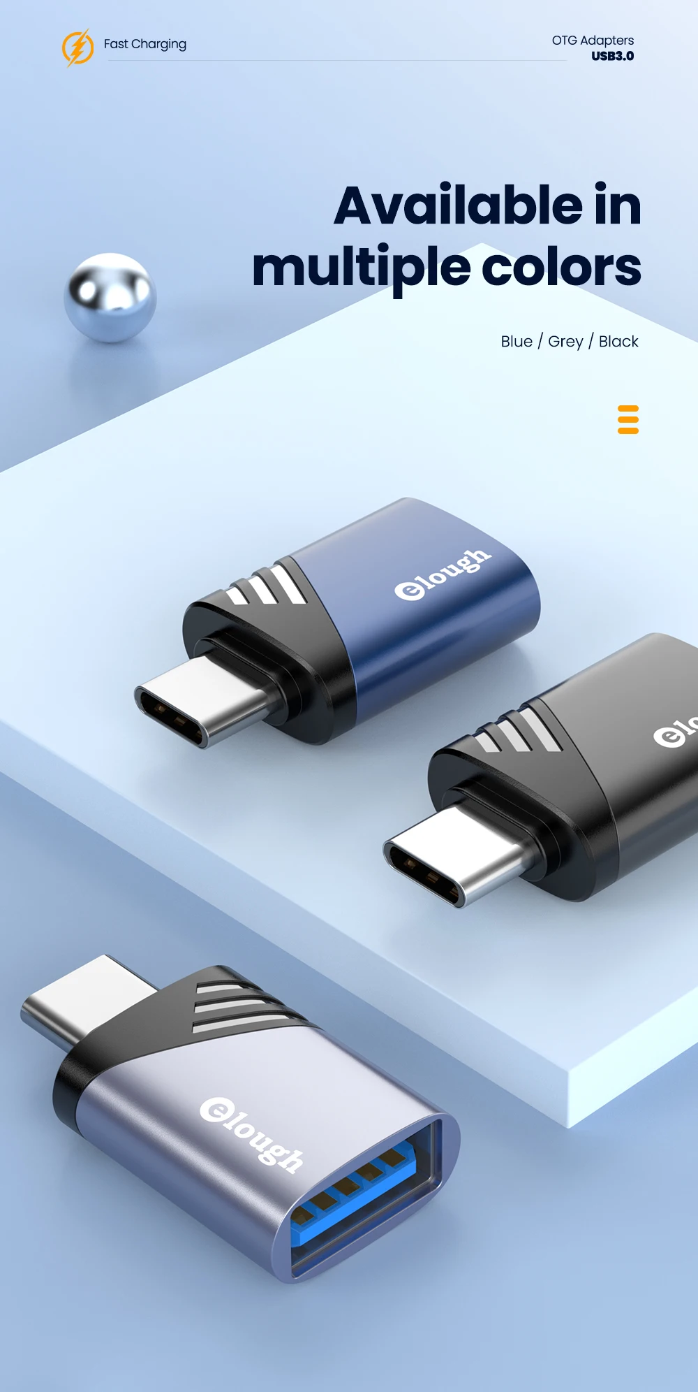 ADAPTATEUR RESEAU,Micro to Type C B--adaptateur USB à Type C 3A, chargeur Micro USBC OTG femelle ...