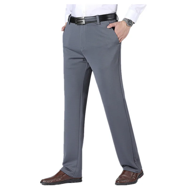 Formal Pants Men Thick Autumn Black Blue Grey Elastic Stretch Bussiness ...