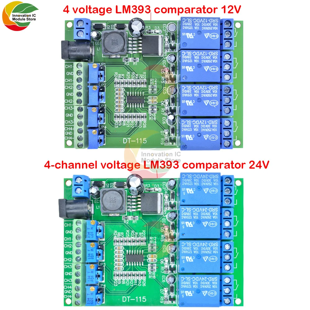 Ziqqucu DC 12/24V 4 Channel Voltage Comparator Stable LM393 Comparator ...