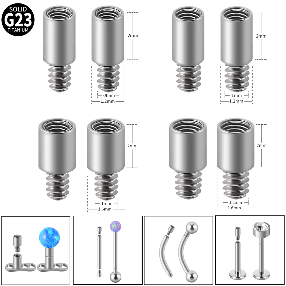 5pcs G23 Titanium Extension Rod For Piercing Body Jewelry Extension Bar ...