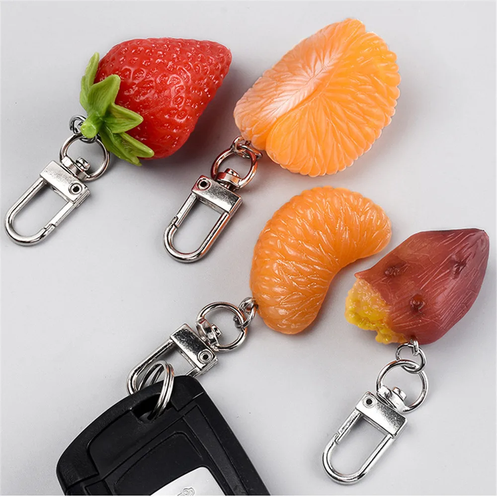 Fashion-Lifelike-Imitation-Fruit-Key-Chain-Orange-Strawberry-Key-Ring ...