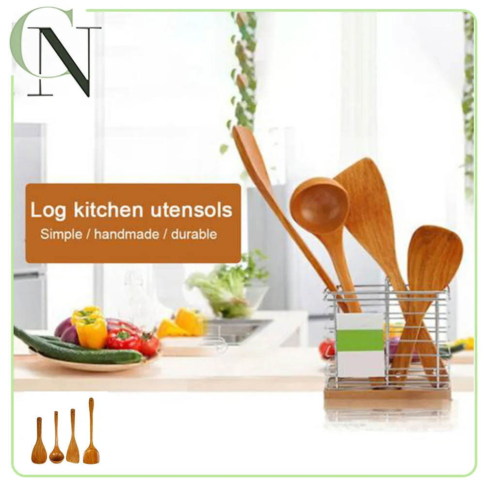 4pcs Per Set Japanese Style Solid Wood Shovel Non-stick Special Spatula ...