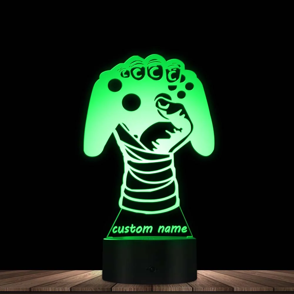 Lighting Gamer Night Light Acrylic Personalised Gift Colour Changing ...