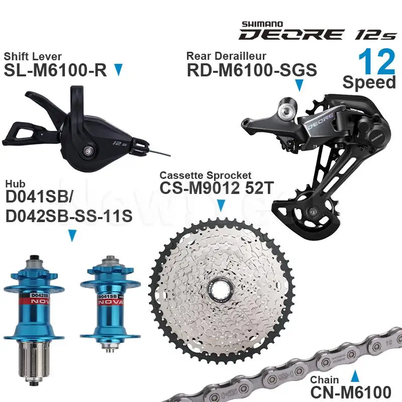 Shimano Deore 12 Velocidade Groupset Incluem M6100 Direito Shifter ...