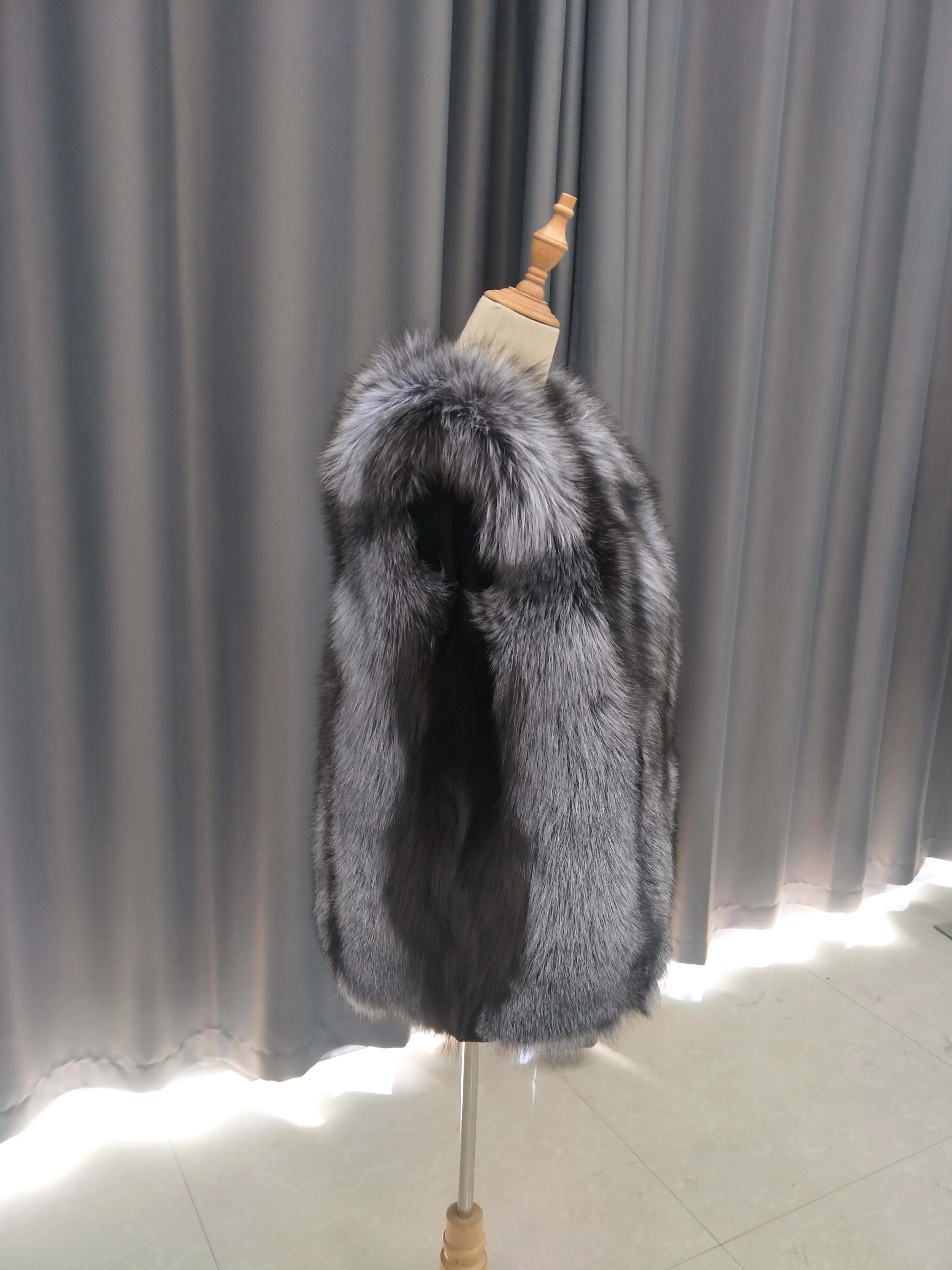 Casaco de pele de raposa real feminino, jaquetas de pele natural e real ...