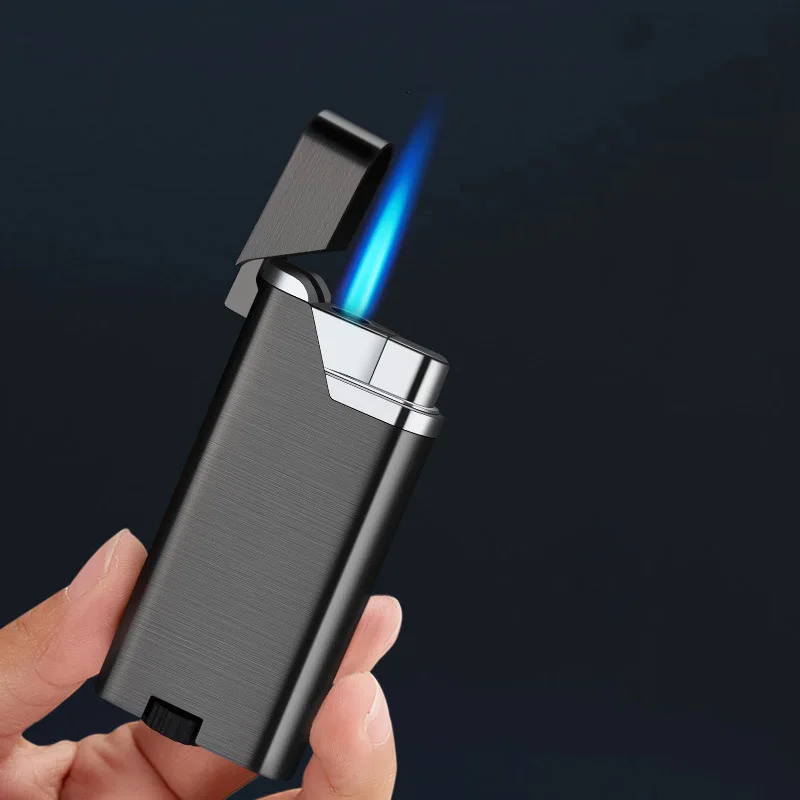 Ultra-thin-Blue-Flame-Butane-Turbo-Lighter-Square-Mini-Gas-Lighter ...