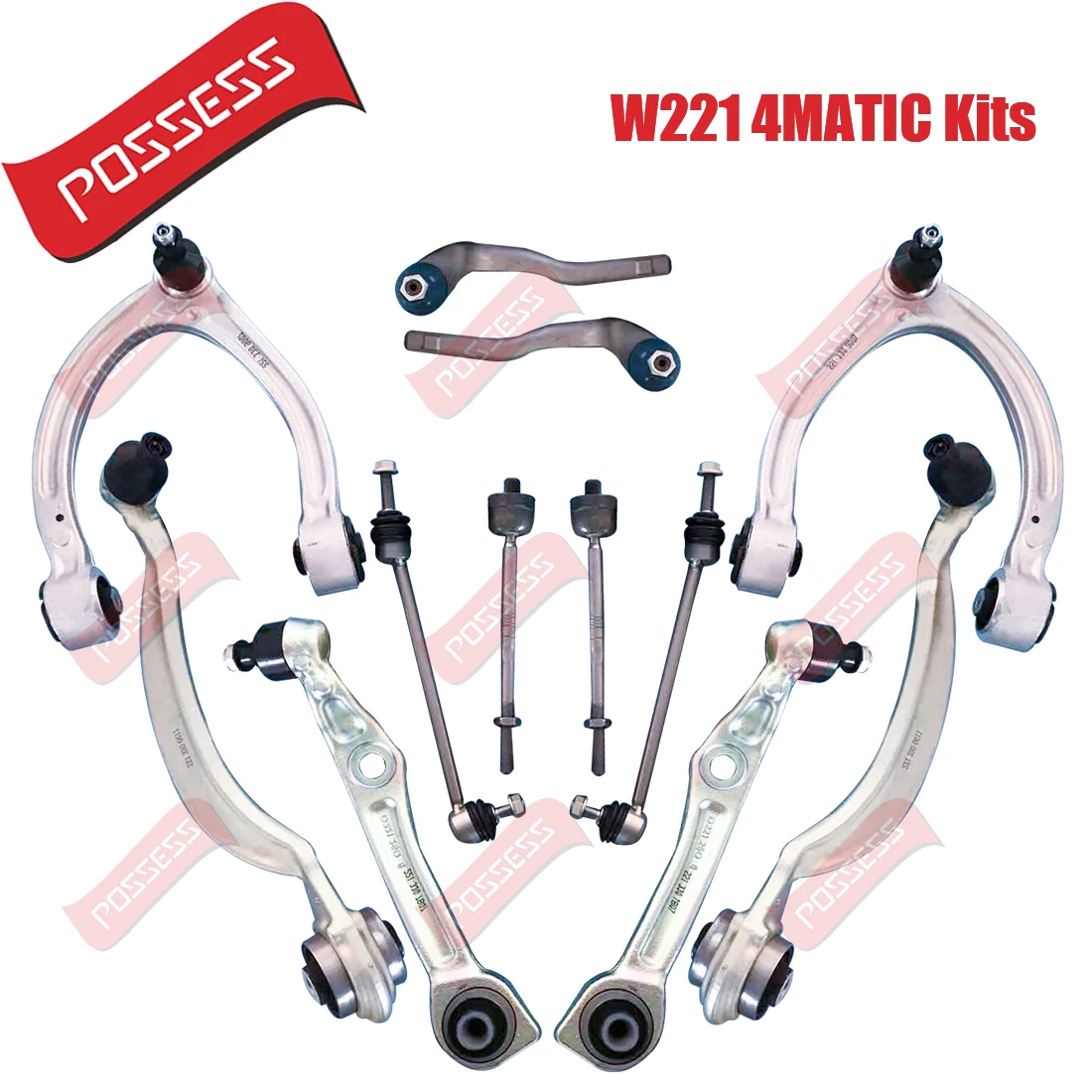 12-Pieces-Front-Axle-Suspension-Control-Arm-Stabilizer-Link-Tie-Rod ...