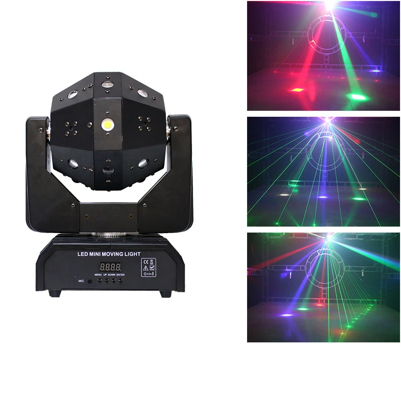 Led Mini Moving Head Ball Laser Beam Strobe 3 In1 Football Roller ...