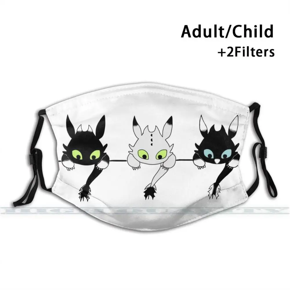 Toothless Babies 3d Print Reusable Mouth Mask Washable Filter Anti Dust ...