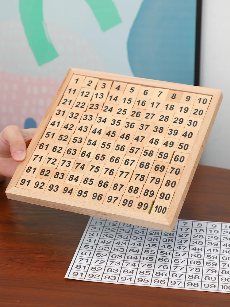 Montessori Education Wooden Digital Board 1-100 Continuous Numbers Kids ...
