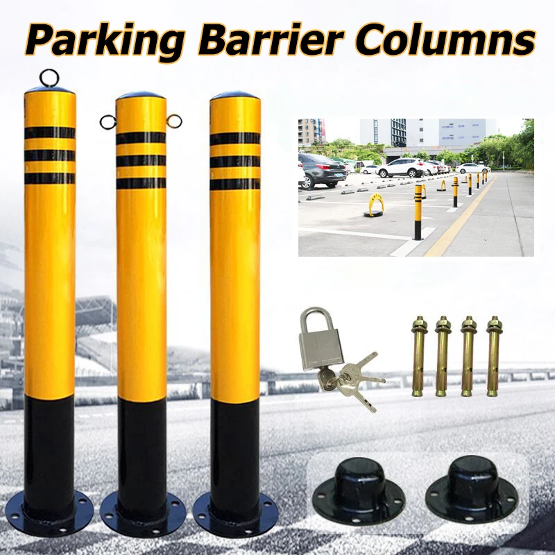 Warning Column Road Pile With Lock Car No Parking Barrier Pole Block ...