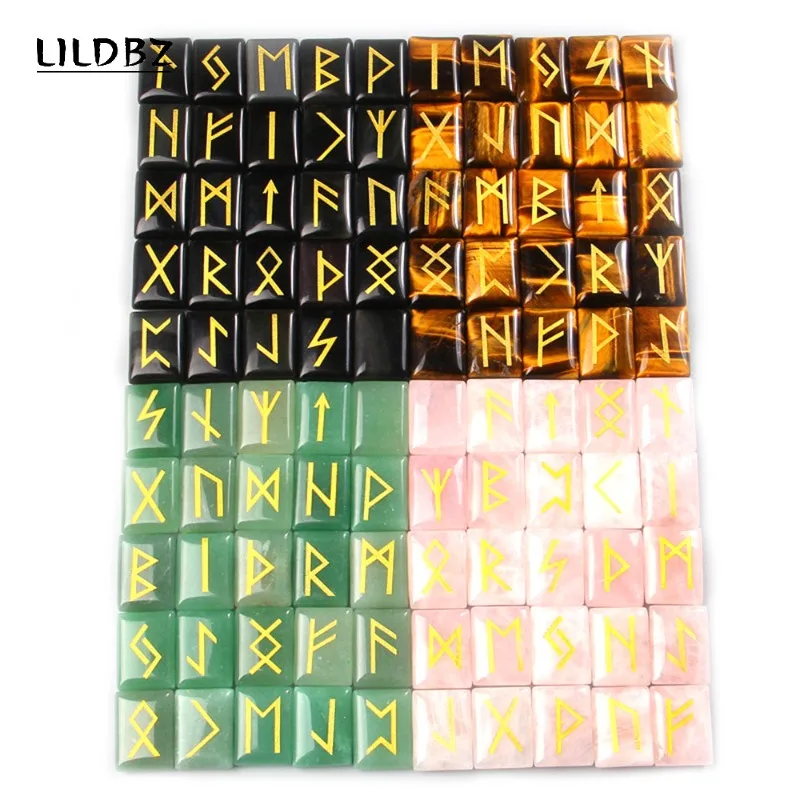 25Pcs/Set Healing Reiki Cube Square Natural Stone Divination Quartzs ...