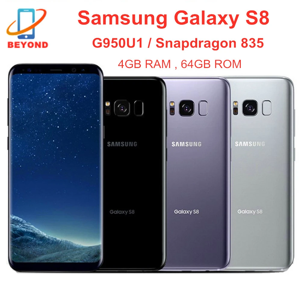 Samsung Galaxy S8 G950u G950u1 4gb Ram 64gb Rom Snapdragon 835 Nfc 6.2" Cellphone Octa Core 4g ...