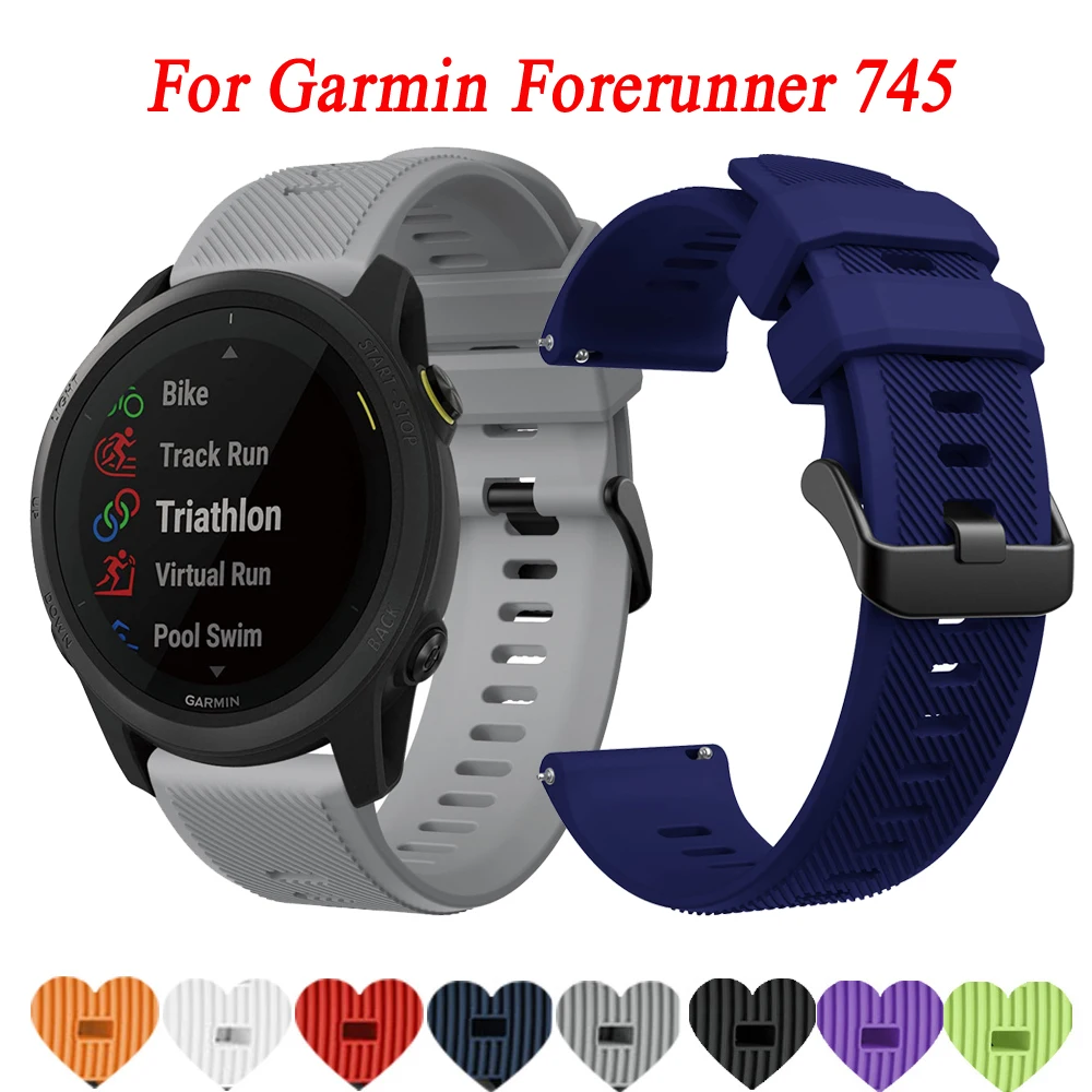 Silicone-Strap-for-Garmin-Forerunner-745-GSP-Smart-Watch-Bracelet-Quick ...