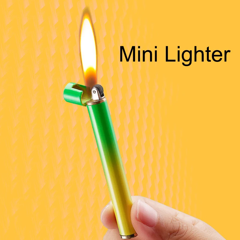 Mini-Metal-Lighter-Gradient-Color-Cute-Lighter-Refillable-Butane-Gas ...