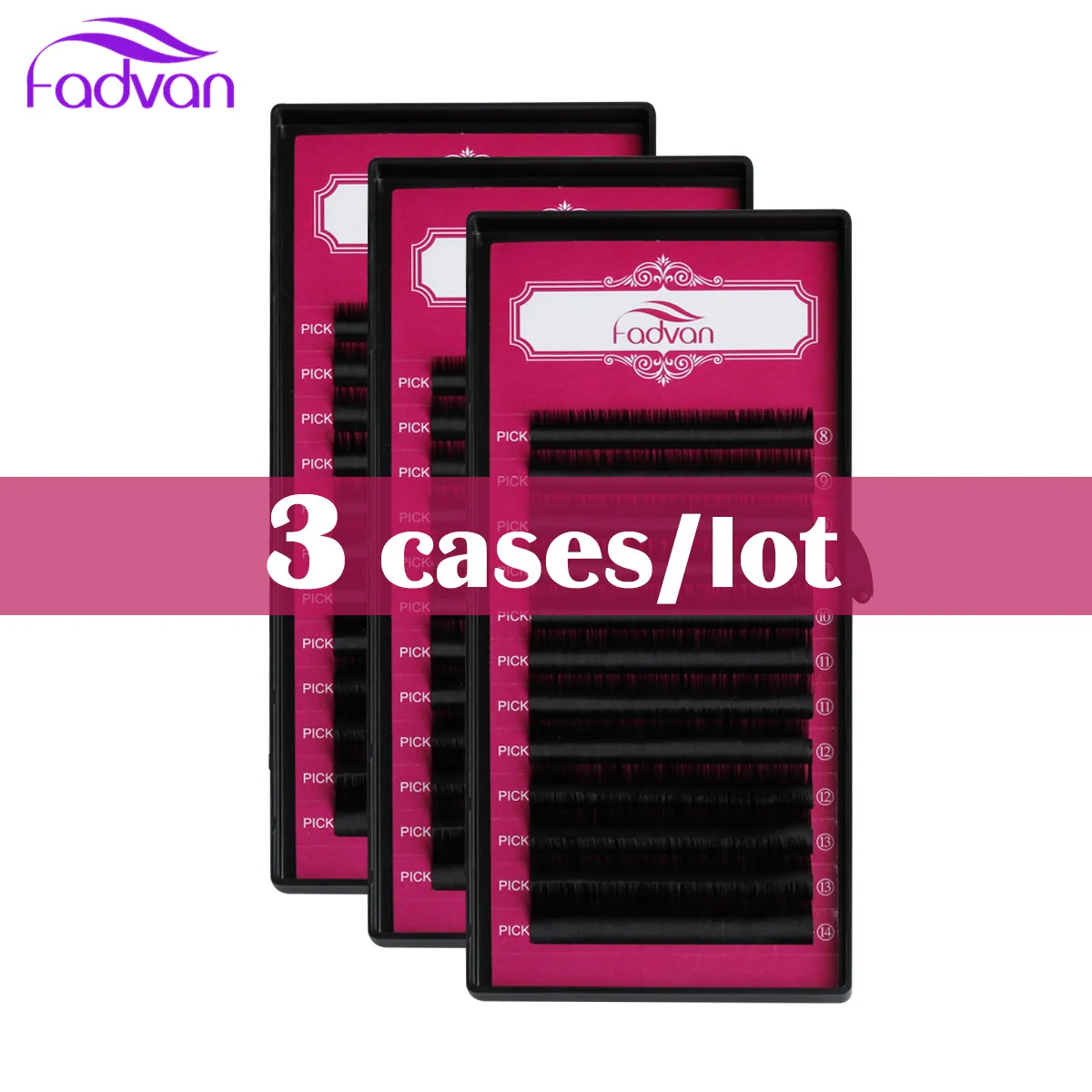 3 Case/Set Eyelashes Extension Lashes Natural Silk Eyelashes Long ...