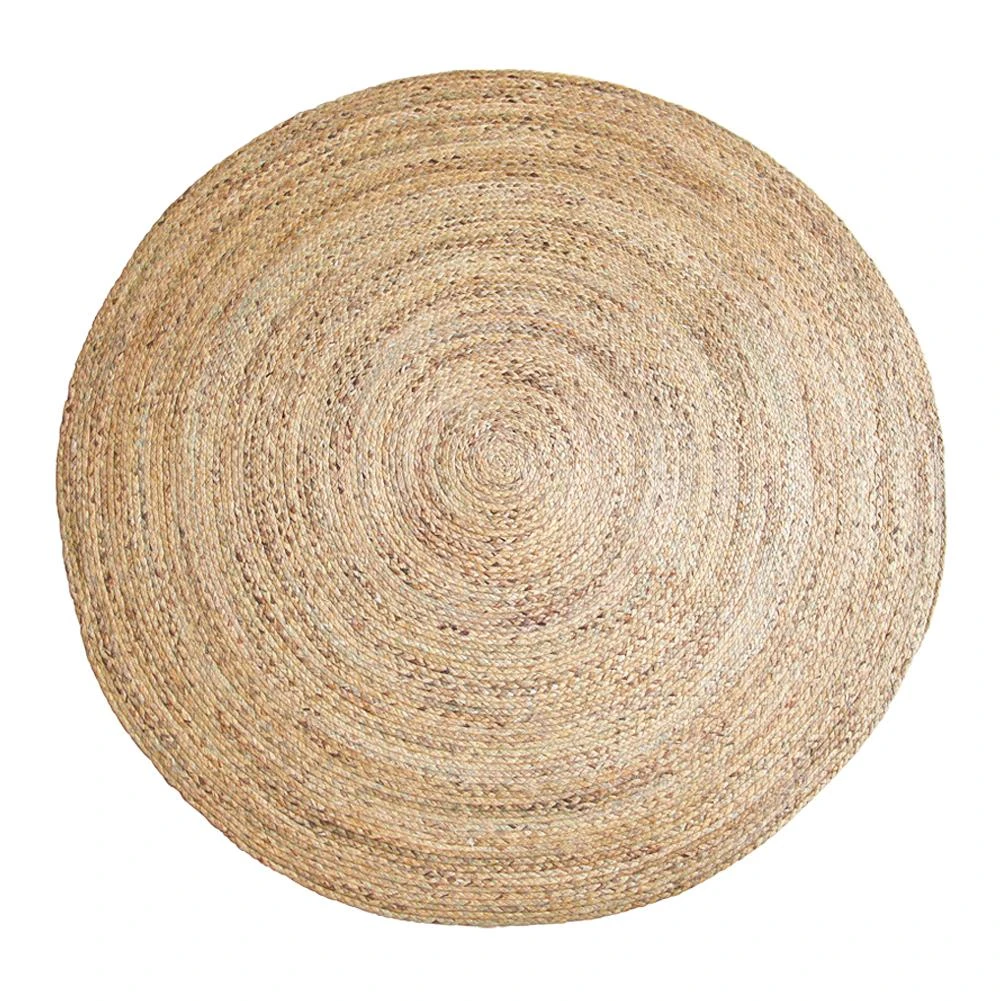 Weed Hand Woven Carpet Tan Round Jute Rug Rural Style Floor Mat Floor ...