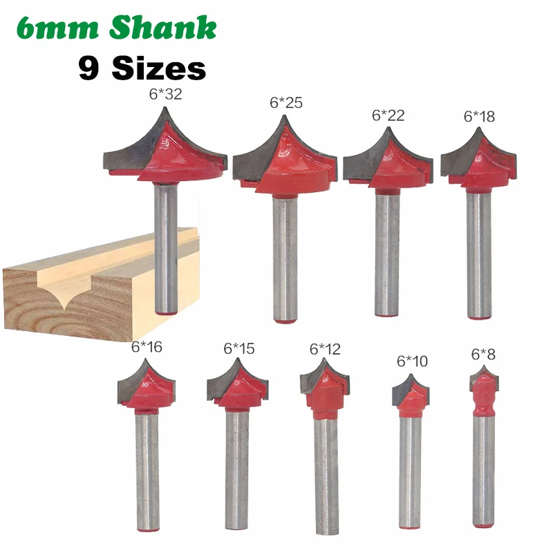 1PC-6MM-Shank-Milling-Cutter-Wood-Carving-Wood-CNC-Round-Nose-Bits ...