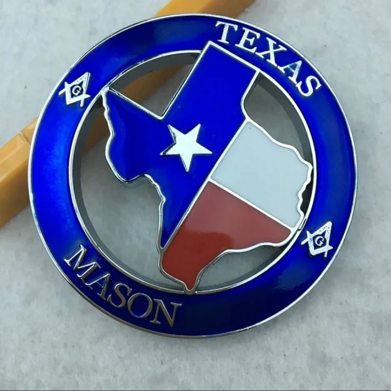 TEXAS MASON Logo Masonic Stars 3D Alloy Emblem Badge Decal Car Sticker ...