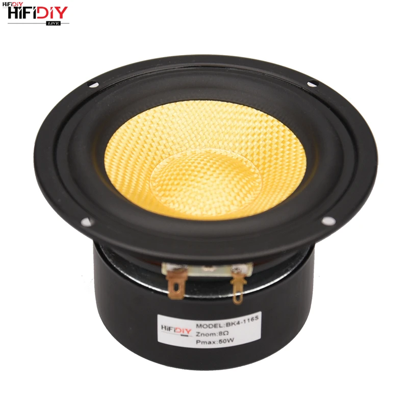 HIFIDIY LIVE HIFI 4 인치 4.5 "Midbass 우퍼 스피커 유닛 4 / 8 OHM 50W 유리 섬유 진동 분지 ...