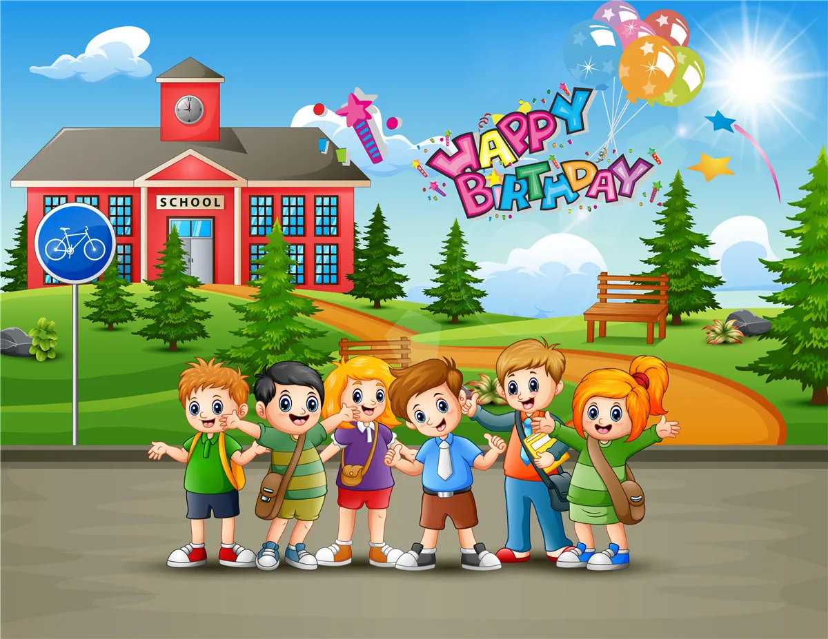 Happy School Children Background