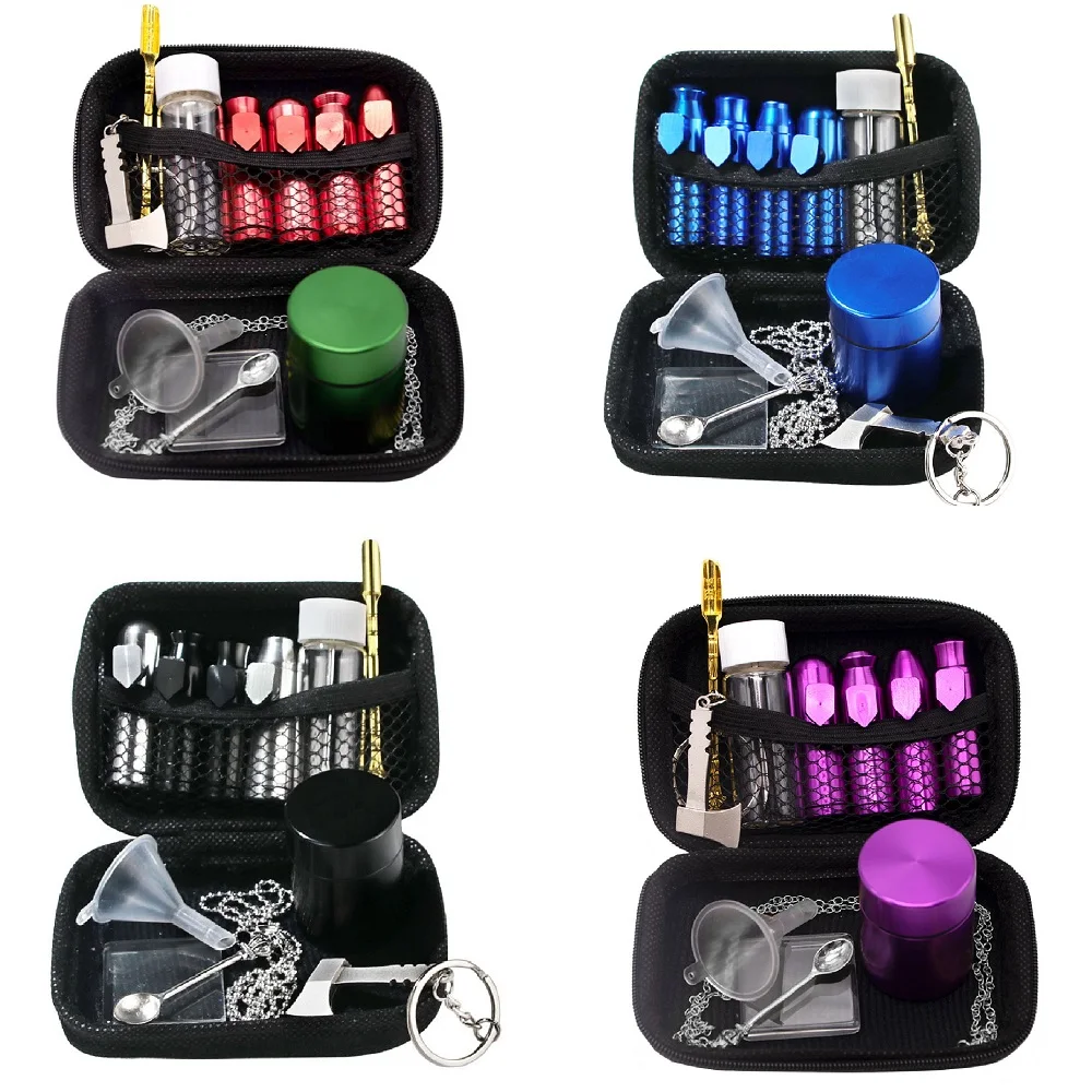 Ditosh Snuff Snorter Kit With Case 11pcs Metal Snuff Bottle Set ...
