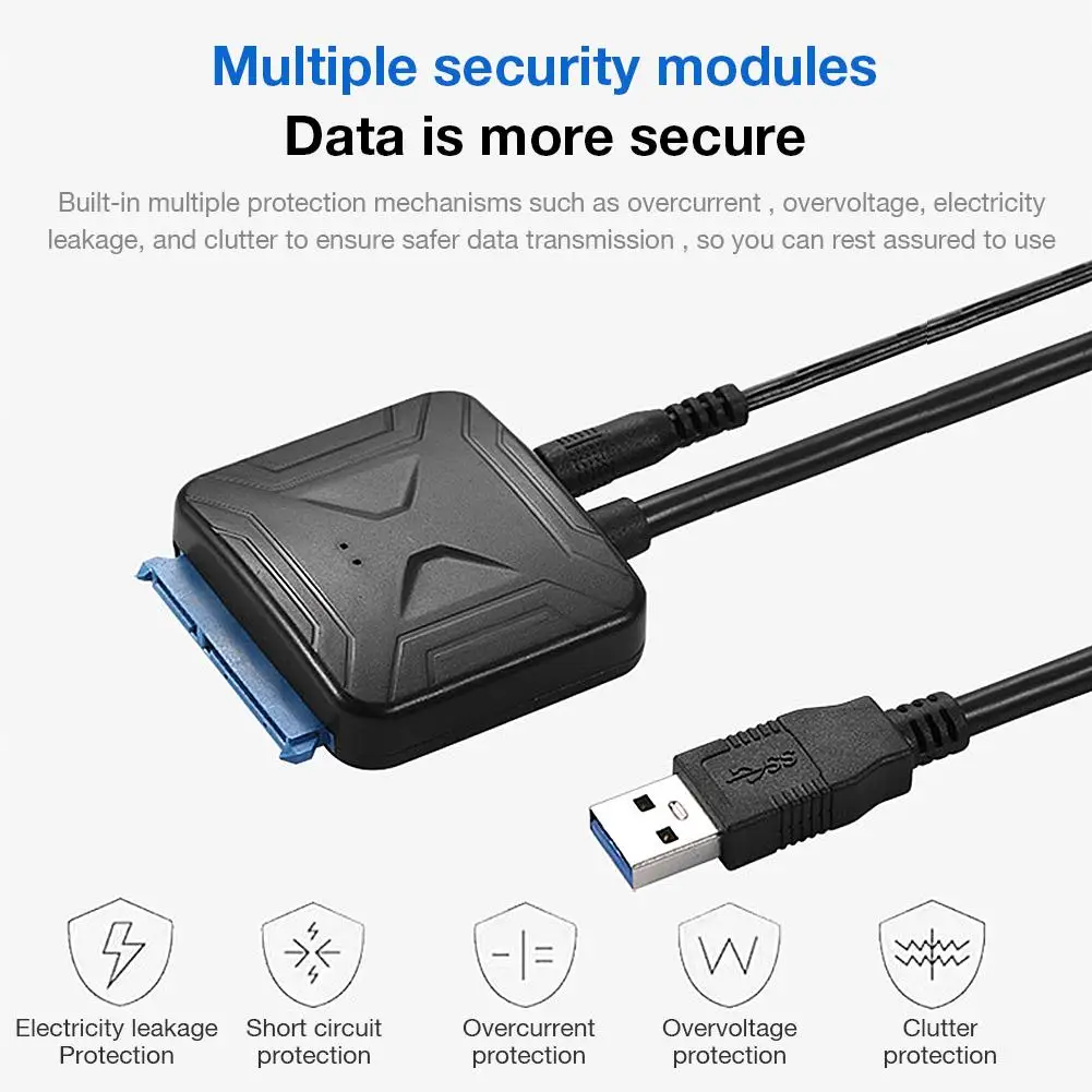 USB 3.0 to SATA Adapter Convert Cables Support 2.5 Or 3.5 Inch External ...