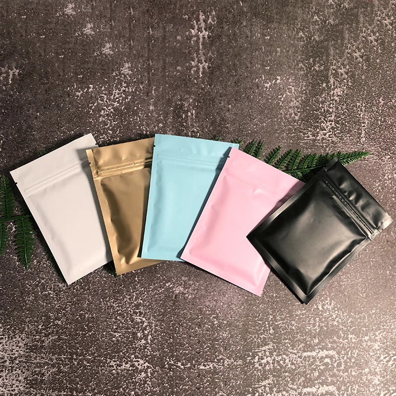 100pcs Heat Sealable Small Aluminum Foil Zip Lock Plastic Gift Bags ...