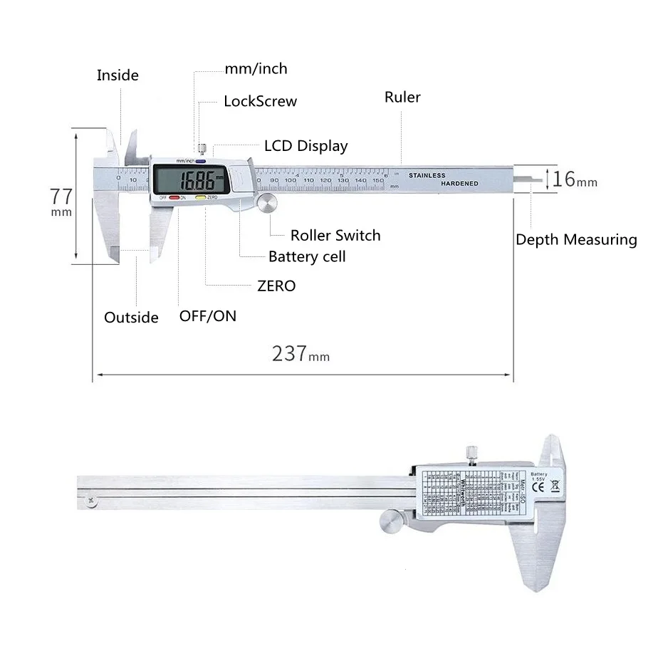 Vernier Caliper Drawing