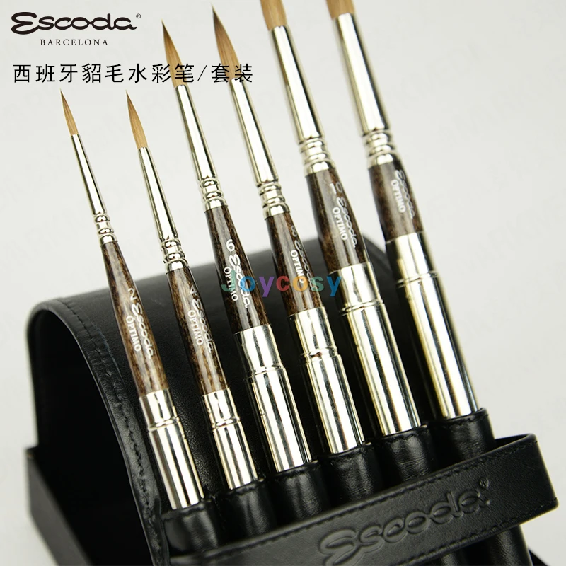 Escoda-OPTIMO-series-1215-Kolinsky-Sable-Fine-Hair-paintbrush-Artist-Watercolor-Acrylic-Short ...