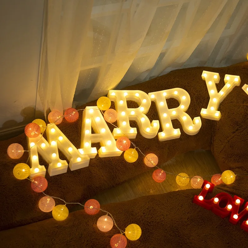 Led Letter Lights Sign Light Up Alphabet Letters For Wedding Birthday ...