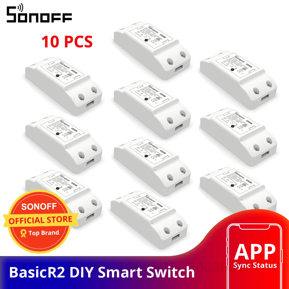 2/4/6/8/10PCS SONOFF BASICR2 Smart ON/OFF WiFi Switch, Light Timer APP ...