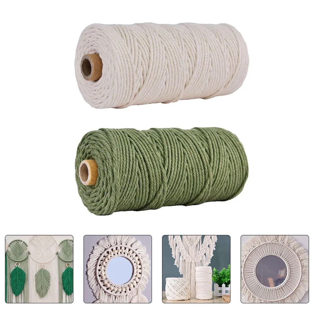 2 Rolls of DIY Cotton Rope Decorative Binding Rope Tapestry Material ...