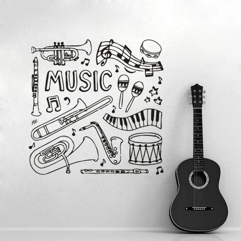 Herramientas de instrumentos musicales, calcomanías de pared, juego de ...