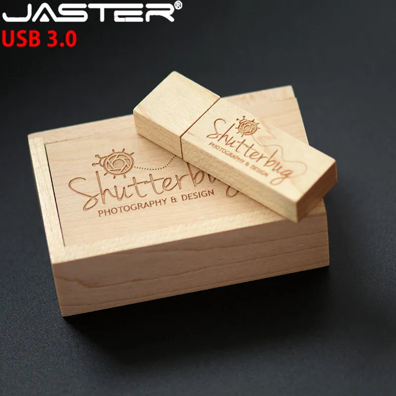JASTER USB 3.0 Customized LOGO Wooden bamboo usb with box usb flash ...
