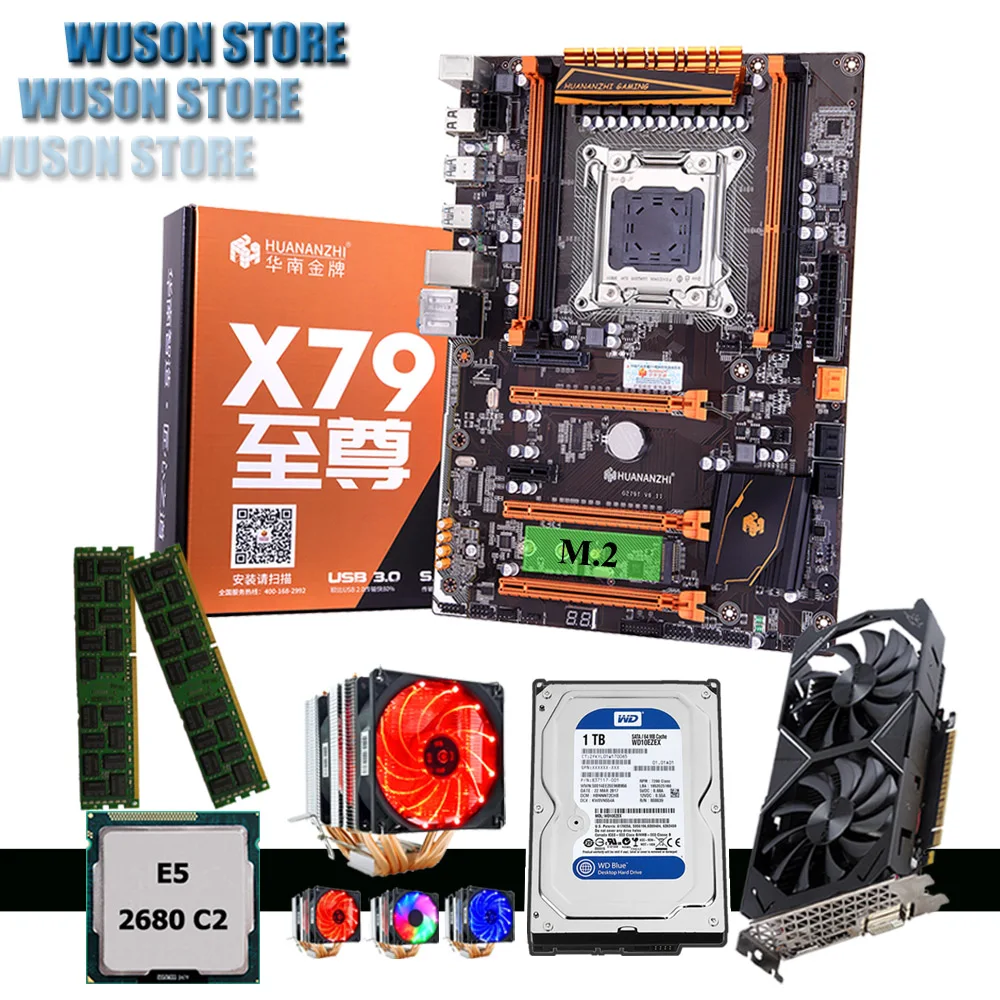 Brand Mobo With M.2 Slot Huananzhi Deluxe X79 Motherboard Bundle Cpu E5 ...