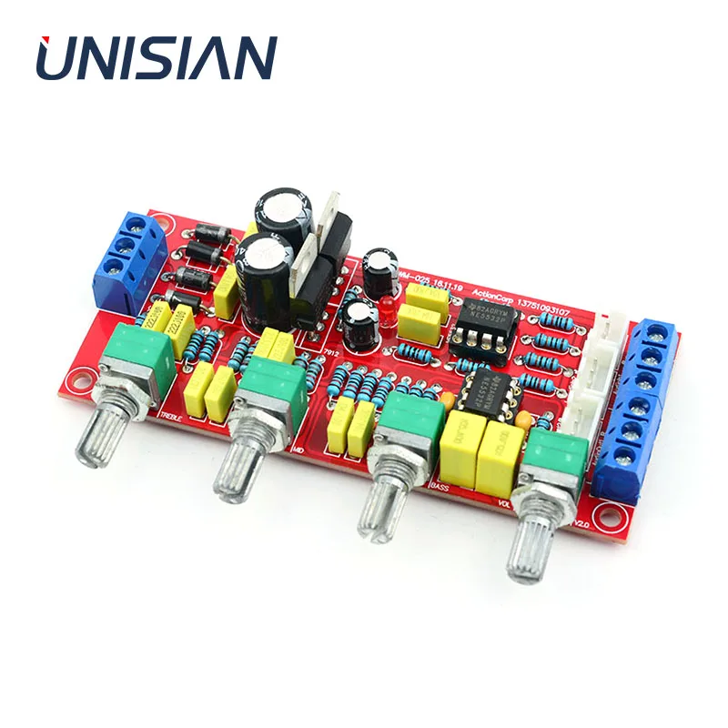 Unisian Ne5532 Op-amp Hifi Preamplifier Bass Treble Balance Volume Tone ...