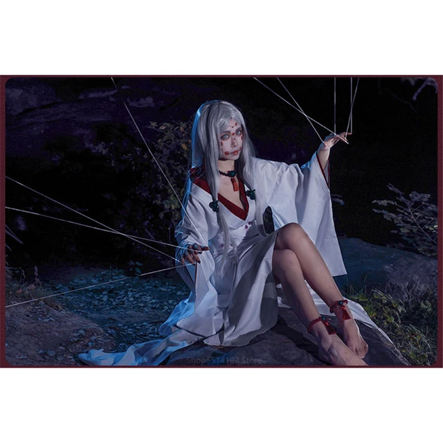 Anime Demon Slayer Kimetsu Rui Kimono Spider Ghost Cosplay Costume ...