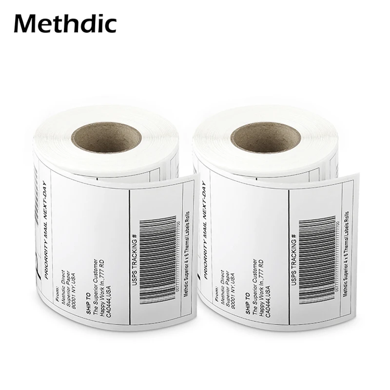 Methdic 10rolls Adhesive Sticker 4X6 Thermal Shipping Labels Address ...