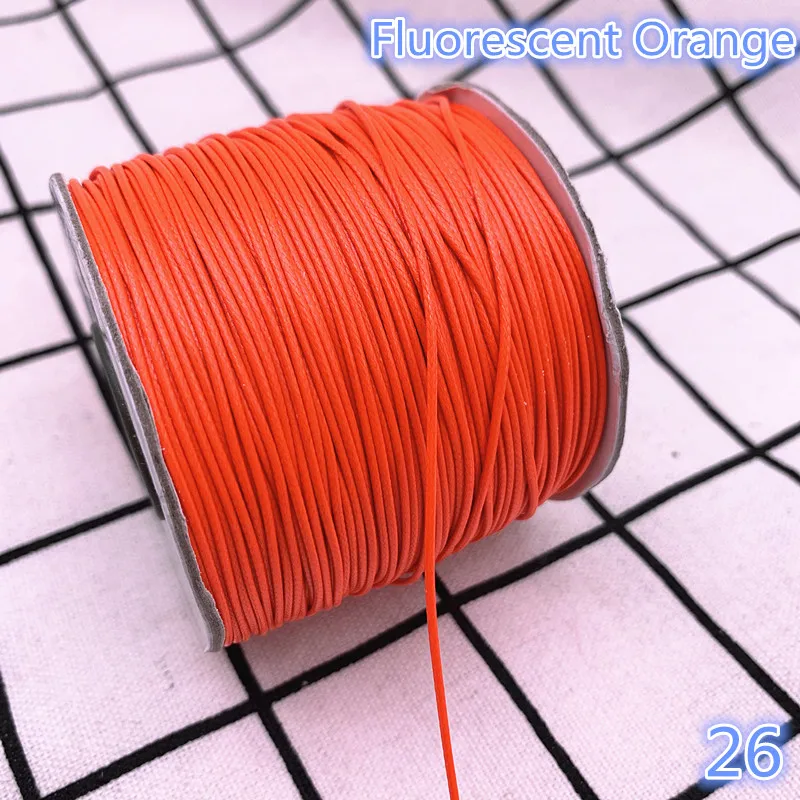 05 20mm 형광 오렌지 왁스 코드 왁스 스레드 코드 스트링 스트랩 목걸이 로프 비드 Diy 쥬얼리 팔찌 만들기보석