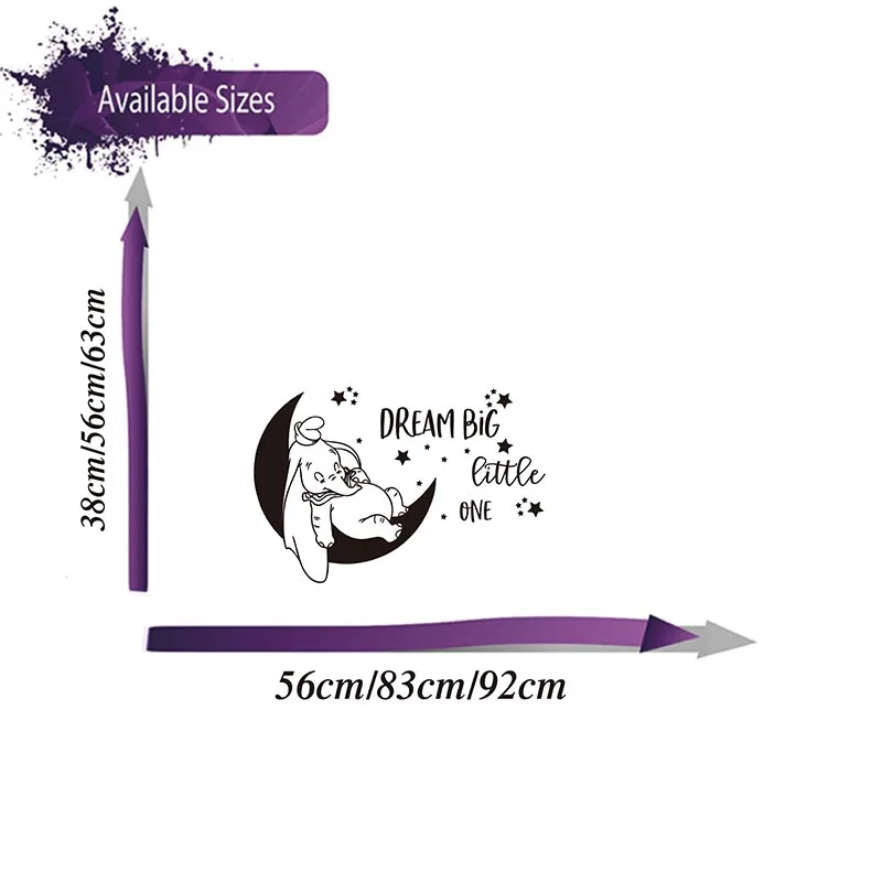 Wall Decals & Murals Dumbo Elephant Wall Decal Dumbo Wall Sticker ...